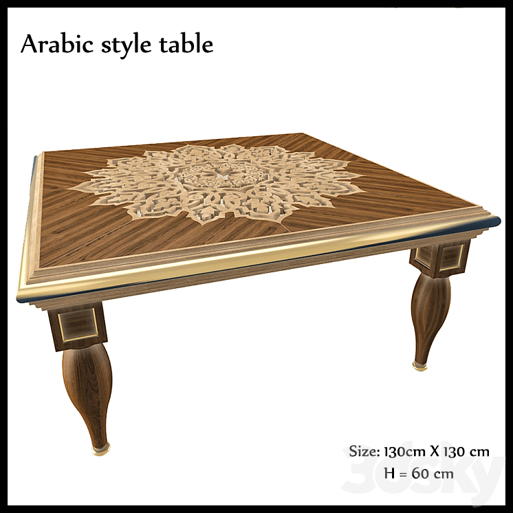 Arabic Desk - Table - 3D model