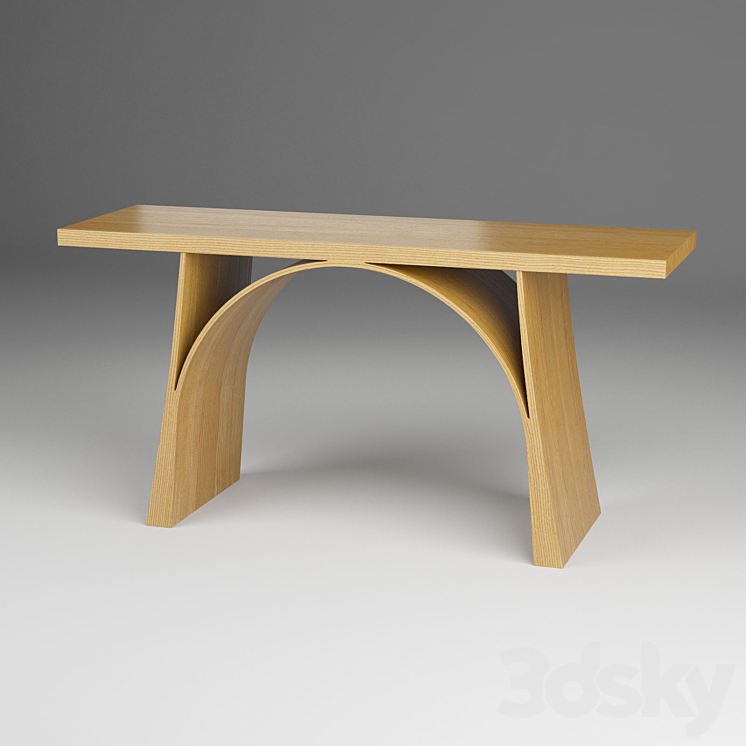One piece wood bench Mike Jarvi - Other - 3D model
