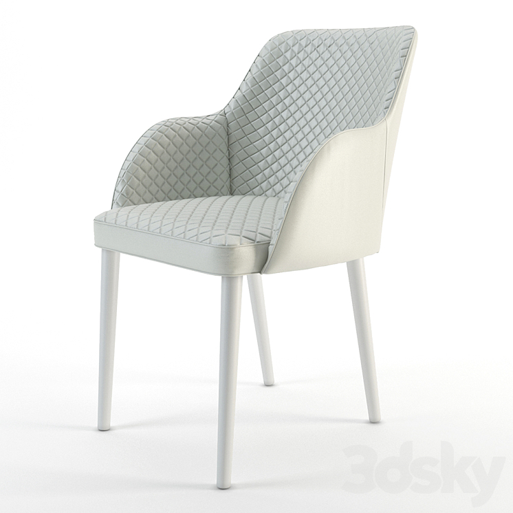 Devon Club Chair White - Chair - 3D model