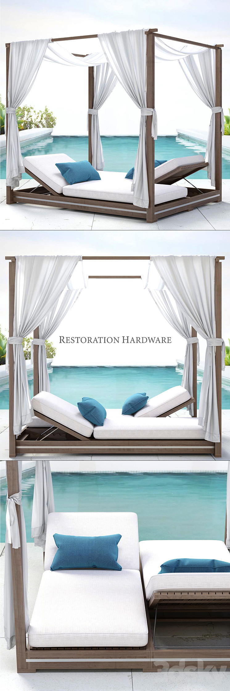 RH / MALTA CANOPY DOUBLE CHAISE - Other - 3D model