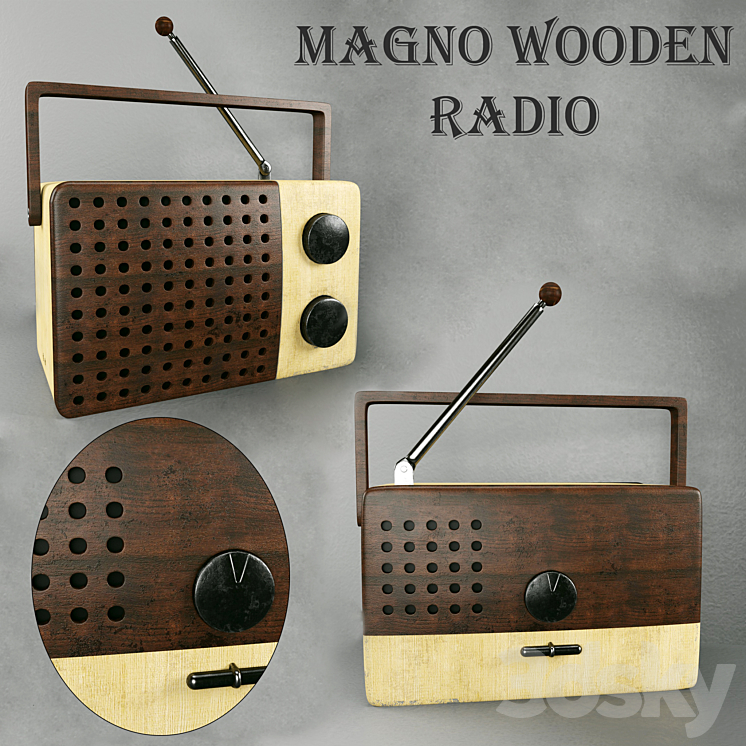 Magno wooden radio - Audio tech - 3D model