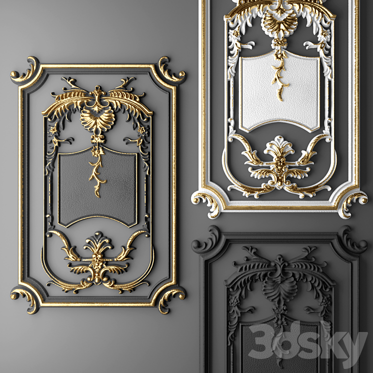 Stucco, Frame. - Decorative plaster - 3D model