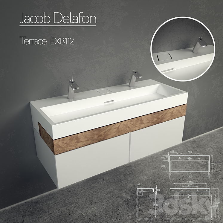 Jacob Delafon Terrace EXB112 - Bathroom furniture - 3D model