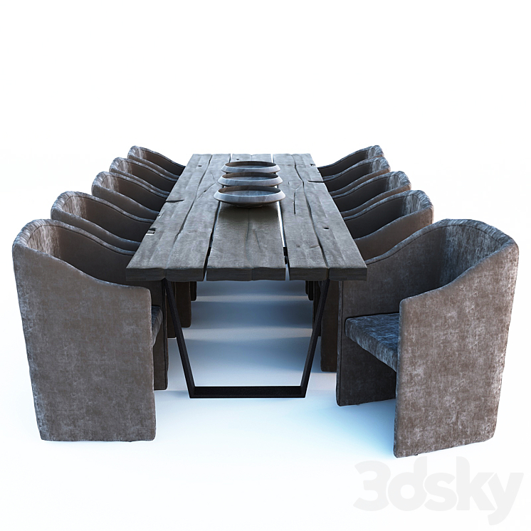 stol + stul - Table + Chair - 3D model