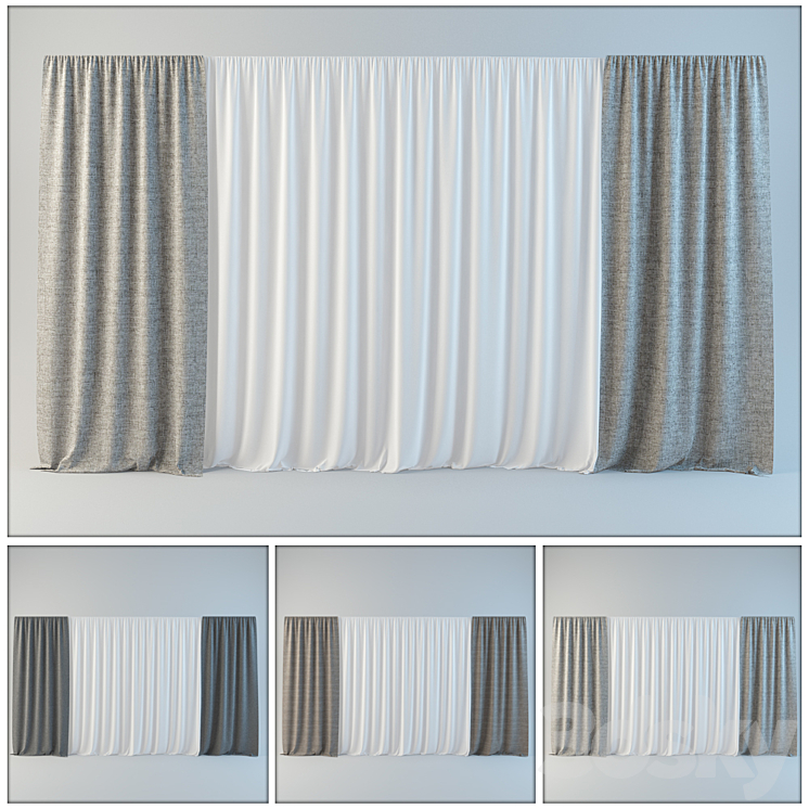 Curtains and blinds - Curtain - 3D model