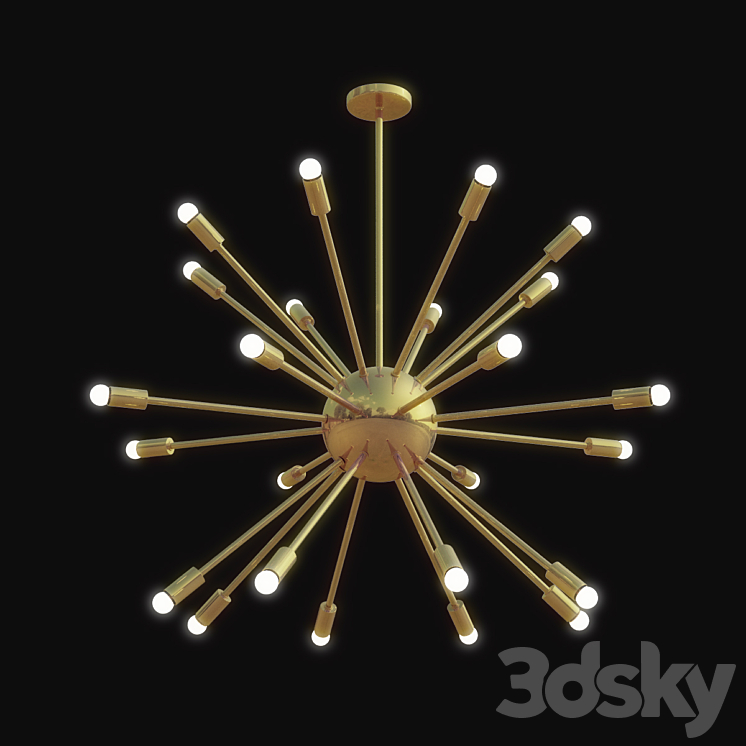 Sputnik Chandelier - Pendant light - 3D model