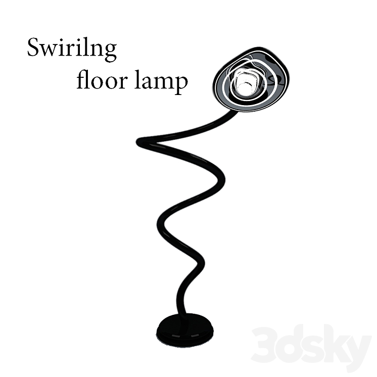 Swirling floor lamp - Floor lamp - 3D model