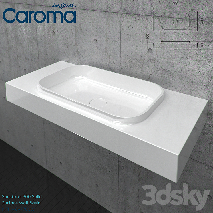 Caroma sunstone 900 - Wash basin - 3D model