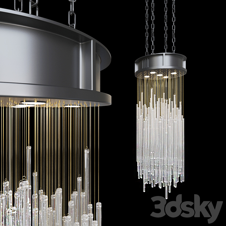 RAIN CHANDELIER by Restoration Hardware - Pendant light - 3D model