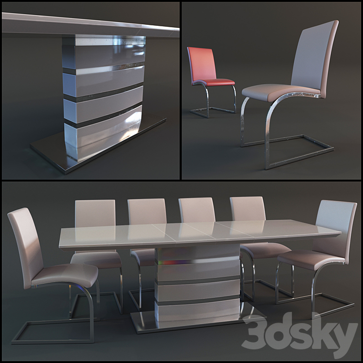 stol_stul - Table + Chair - 3D model