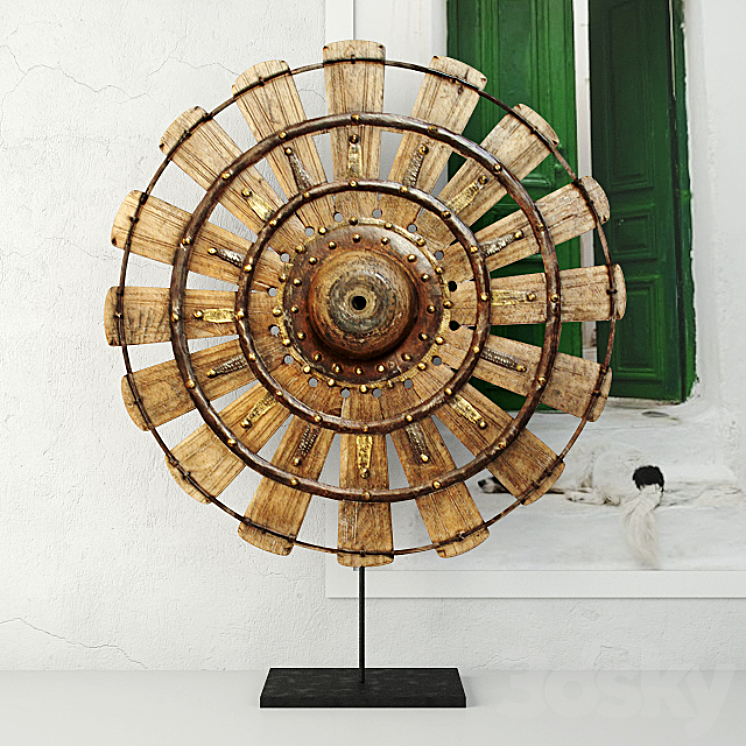 Vintage Sewing Wheel on Stand - Other decorative objects - 3D model