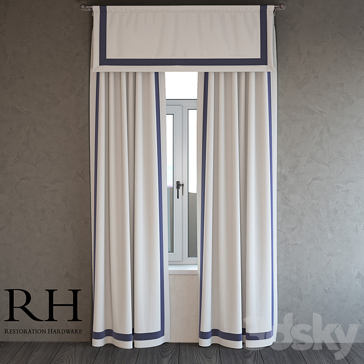 COTTON CANVAS DRAPERY PANEL - Curtain - 3D model