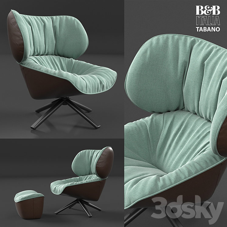 TABANO armchair with ottoman - Arm chair - 3D model
