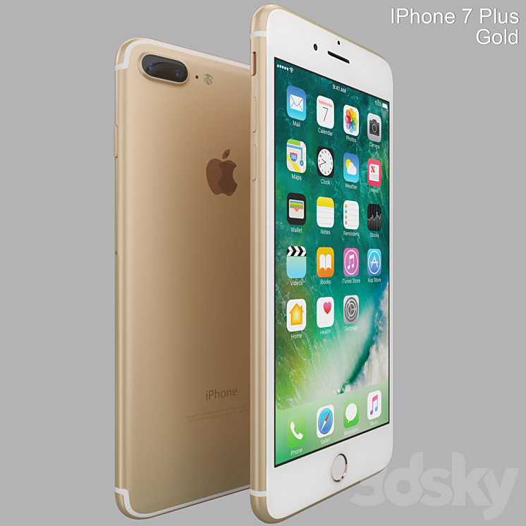 iPhone 7 Plus Gold - Phones - 3D model