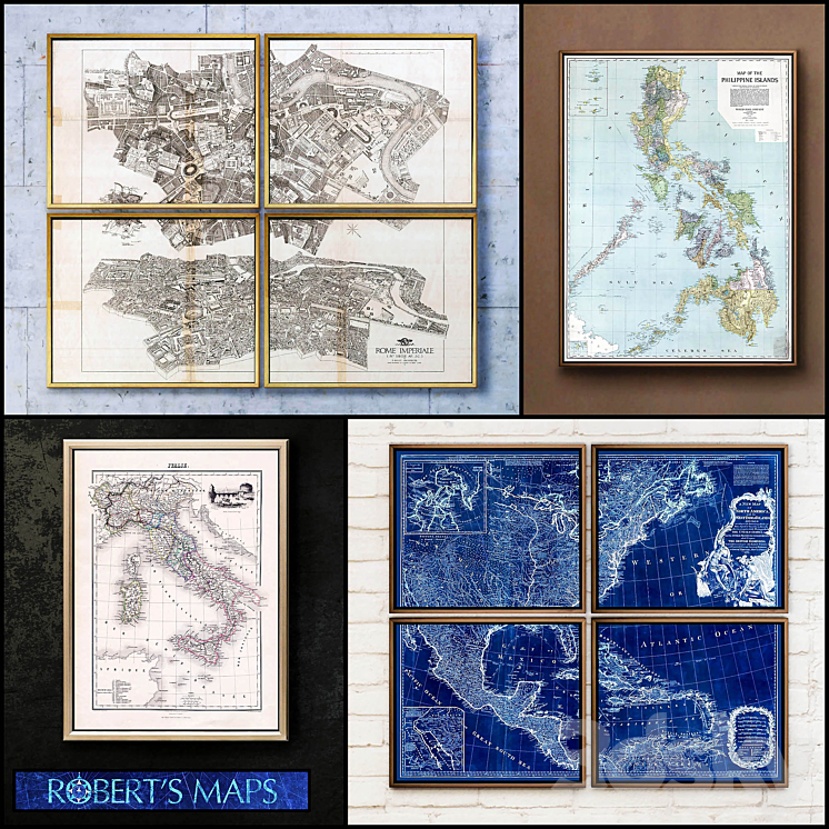 Roberts Maps - set 13 - Frame - 3D model