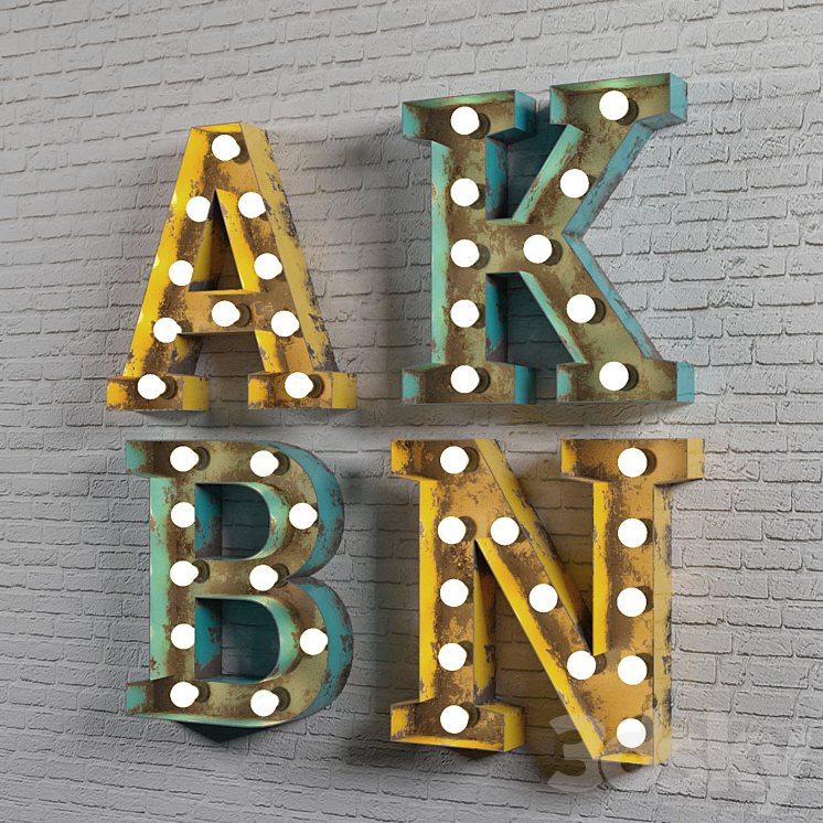 Decorative letter Loft - Other decorative objects - 3D model
