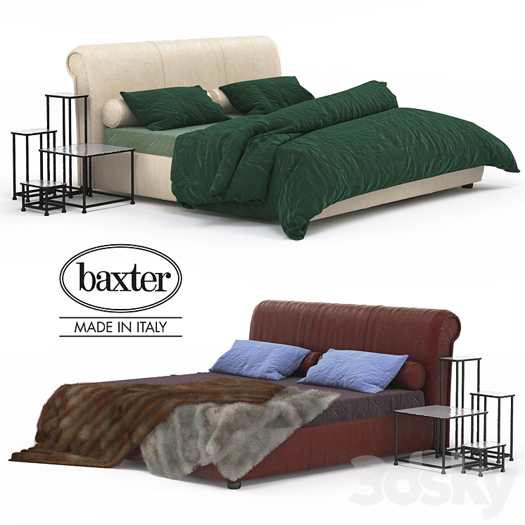 Alfred Leather Bed | Baxter - Bed - 3D model
