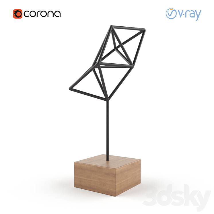 Geometric bird sculpture - Sculpture - 3D model