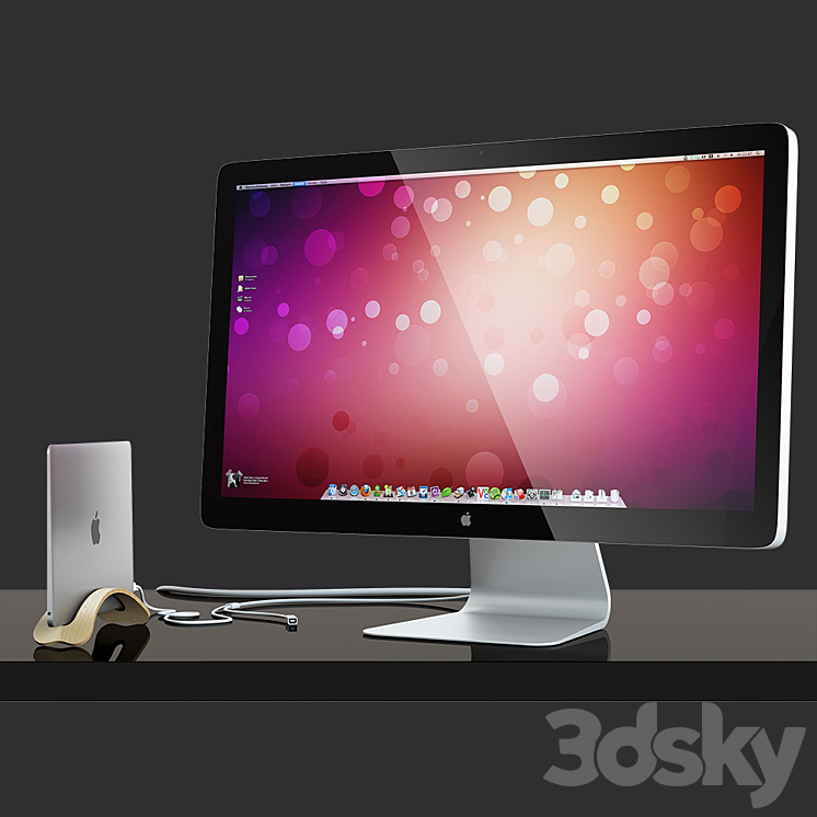 MacBook + Thunderbolt display - PC & other electronics - 3D model