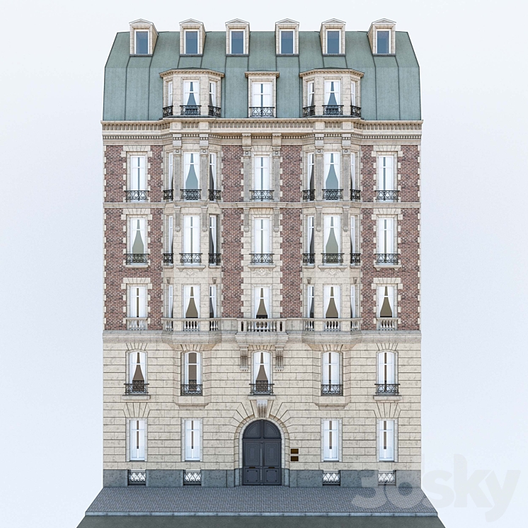 Facade French building - Building - 3D model
