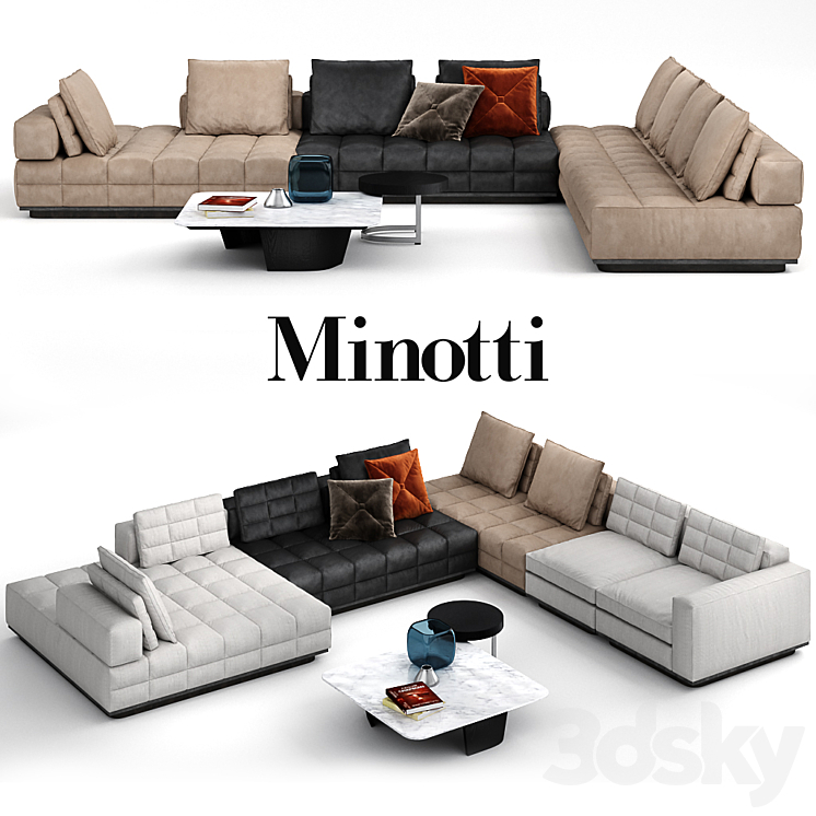 Lawrence sofa clan (modular system) by Minotti - Sofa - 3D model