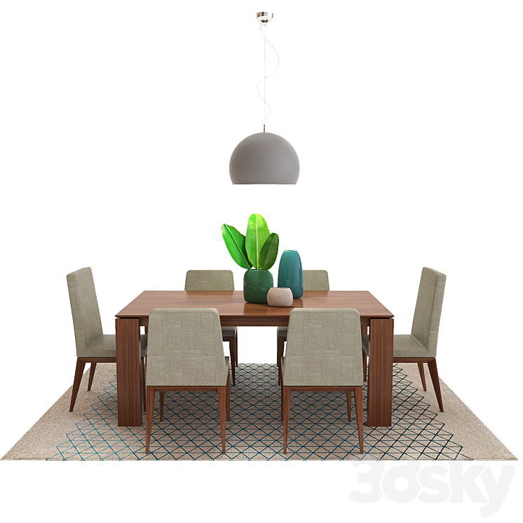 Calligaris Furniture and Accessories Set - Table + Chair - 3D model