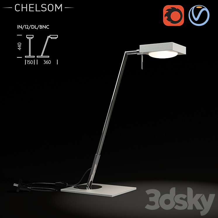 Chelsom Interior Table IN 12 DL BNC - Table lamp - 3D model