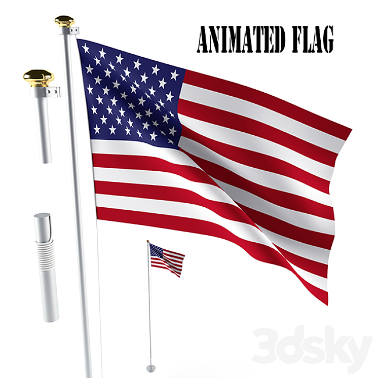Animated flag 300 frames - Miscellaneous - 3D model