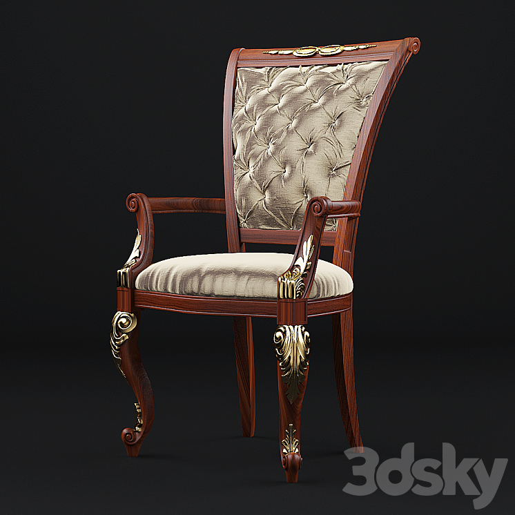 Classic baroque chair - Chair - 3D model