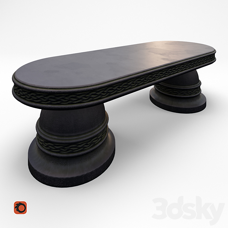 Bench Sphere - Urban environment - 3D model