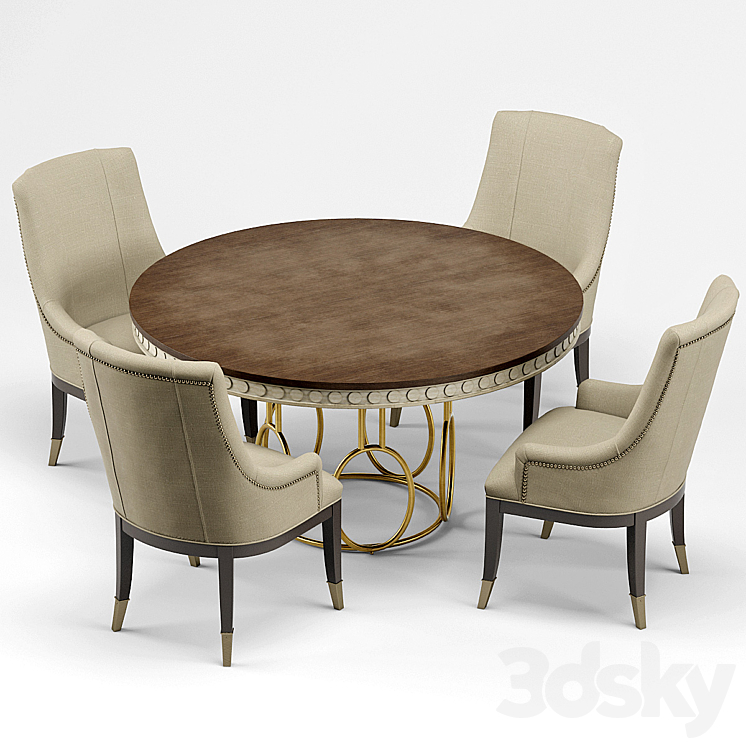 Madeline Chair and Alexis Table - Table + Chair - 3D model