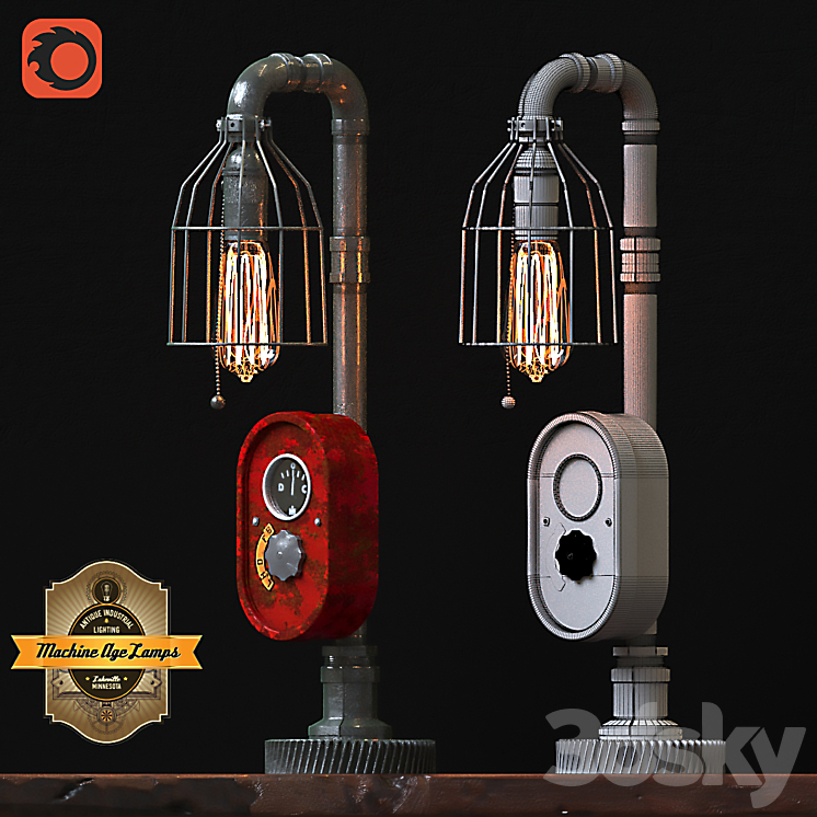 Steampunk Lamp, Antique Farmall Tractor Dash Farm Lamp # 994 - Table ...