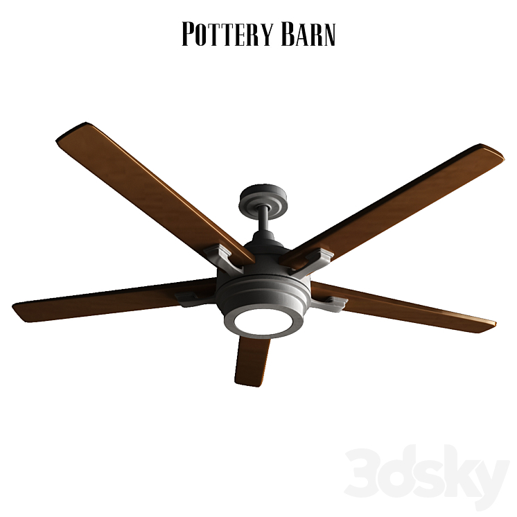 Pottery barn Benito Ceiling Fan Bronze - Ceiling lamp - 3D model