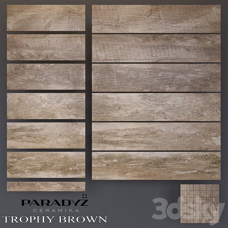 Paradyz Trophy Brown - Tile - 3D model