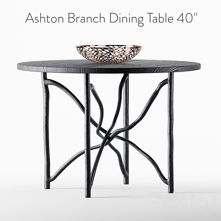 Ashton Branch Dining Table 40 "Black - Table - 3D model