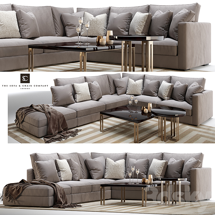 Henley modular sofa and side / coffee table - Sofa - 3D model