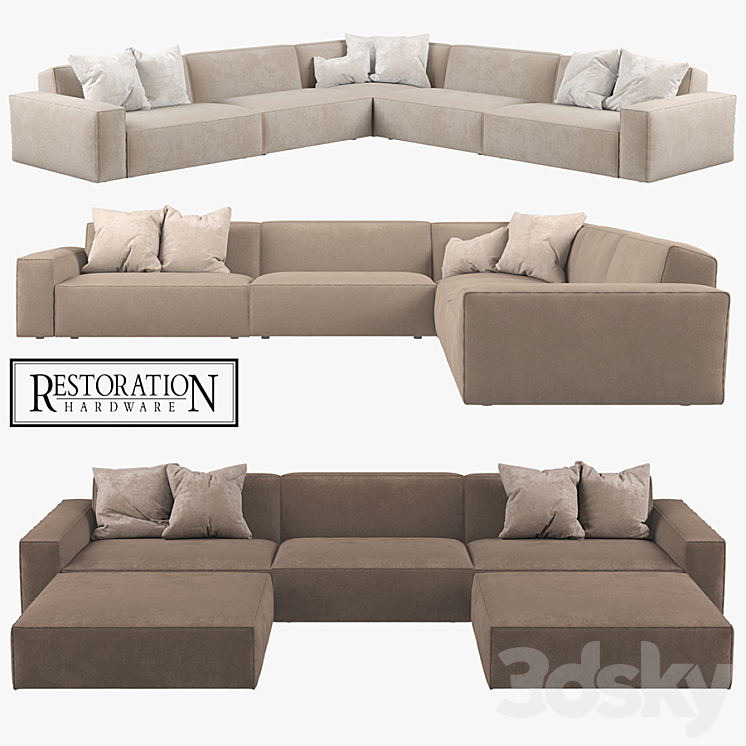 Restoration Hardware - Como Modular Fabric Sofas - Sofa - 3D model