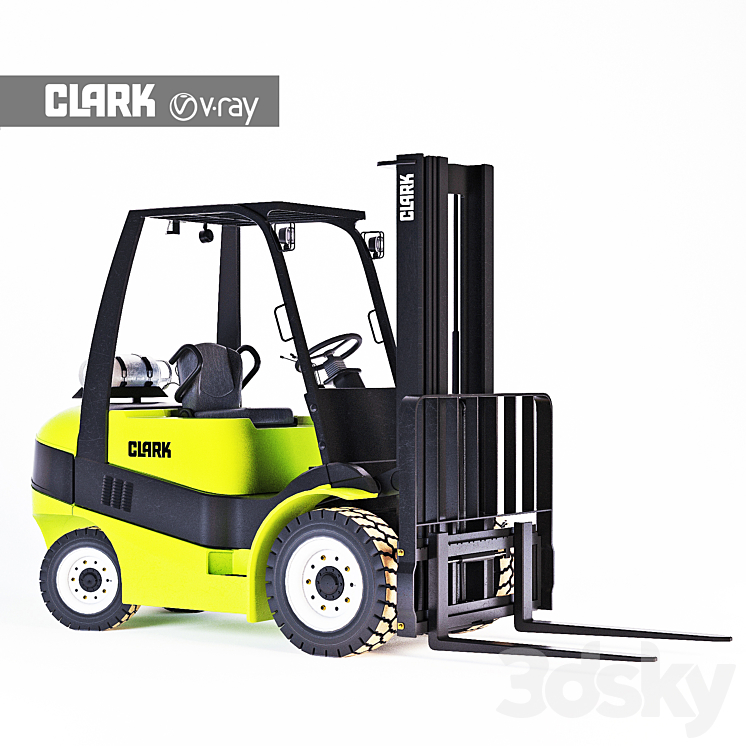 Clark C25 forklift - Transport - 3D model