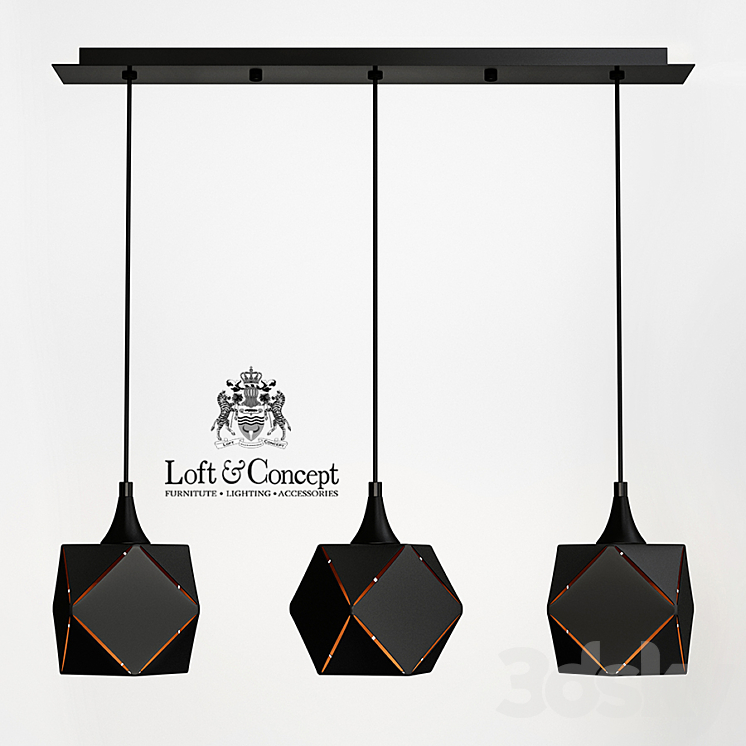 VOLUME SQUARE PENDANT 3 - Pendant light - 3D model