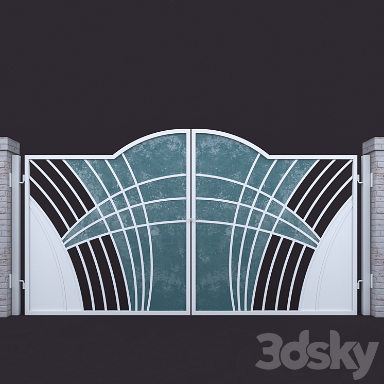 steel gate - Fence - 3D model