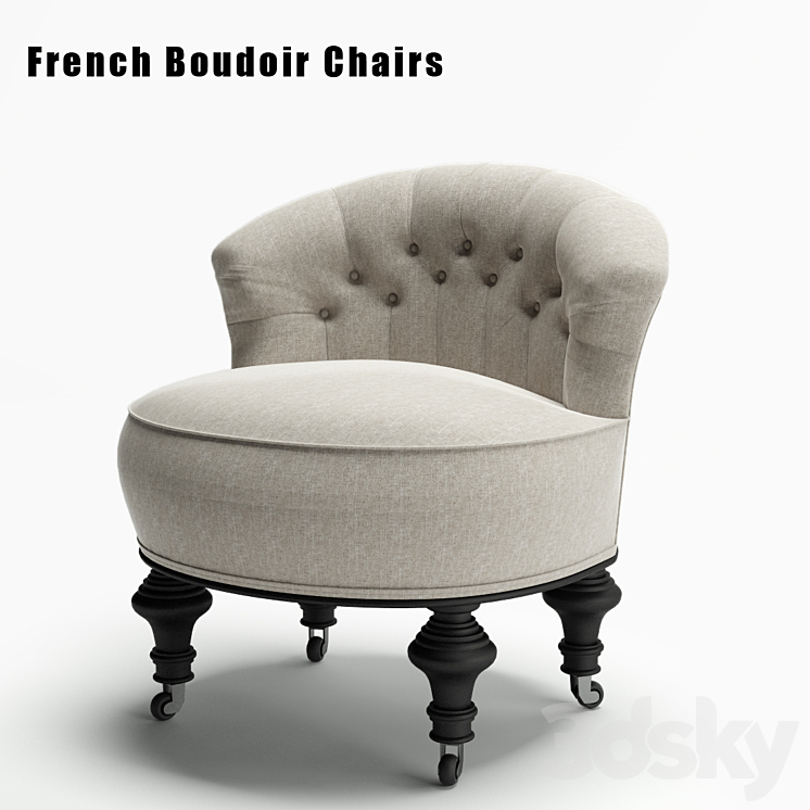 French Boudoir Chairs - Arm chair - 3D model