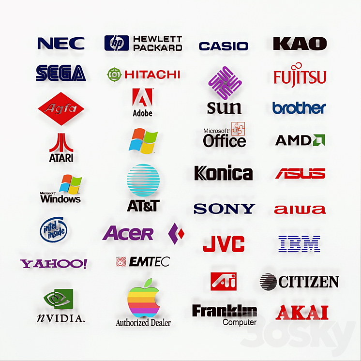 Collection of Electronics brands - Shop - 3D model
