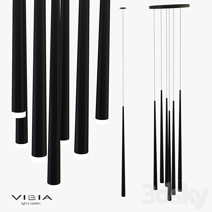 Vibia Slim carbon 0925 - Pendant light - 3D model