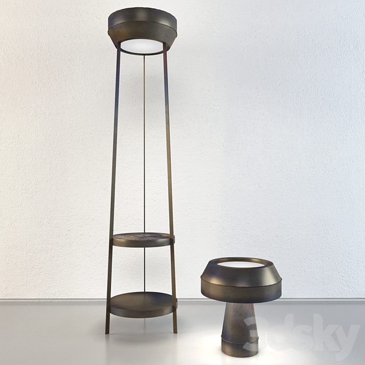 heavy metal lamp - Floor lamp - 3D model