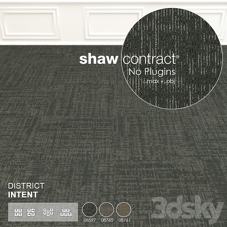 Shaw Carpet District Intent Wall to Wall Floor No 2 - Carpets - 3D model
