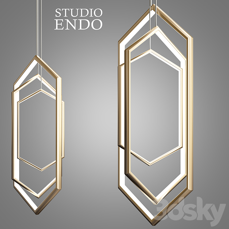 Studio endo chandelier - Pendant light - 3D model