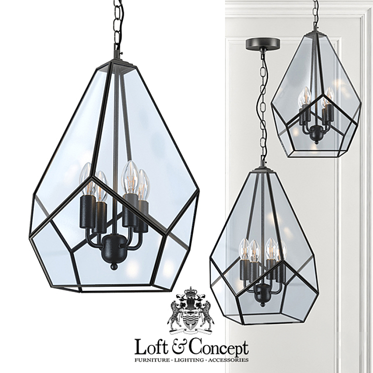LUMBER GEOMETRY GLASS LIGHT PENDANT TRANSPARENT 4 - Pendant light - 3D ...