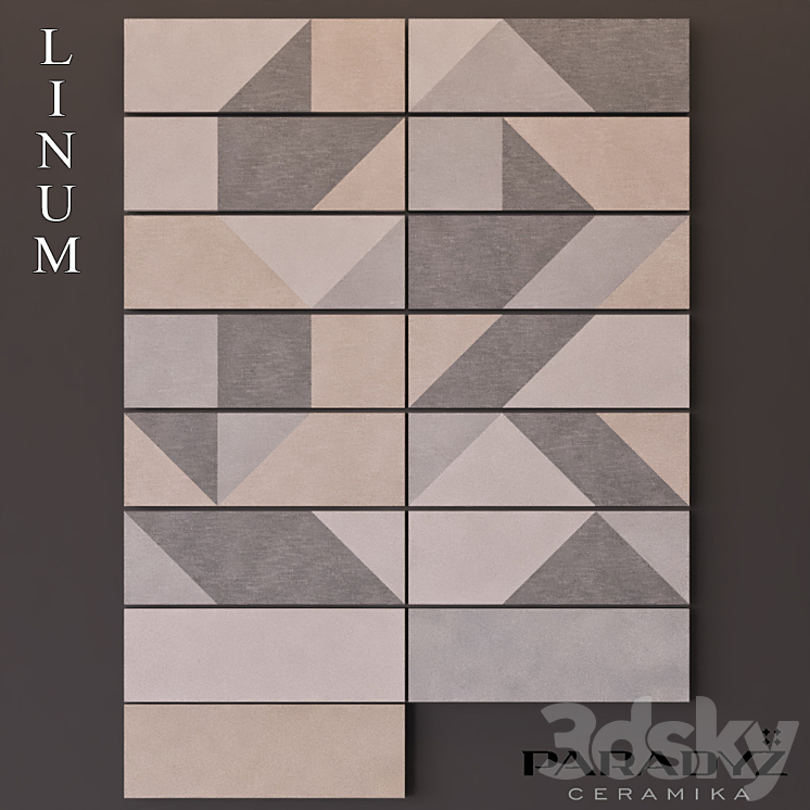 Paradyz Linum - Tile - 3D model