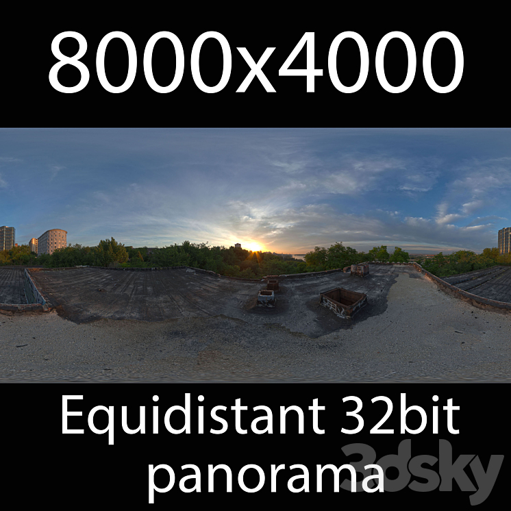 HDRI Rooftop dawn - HDRI - 3D model