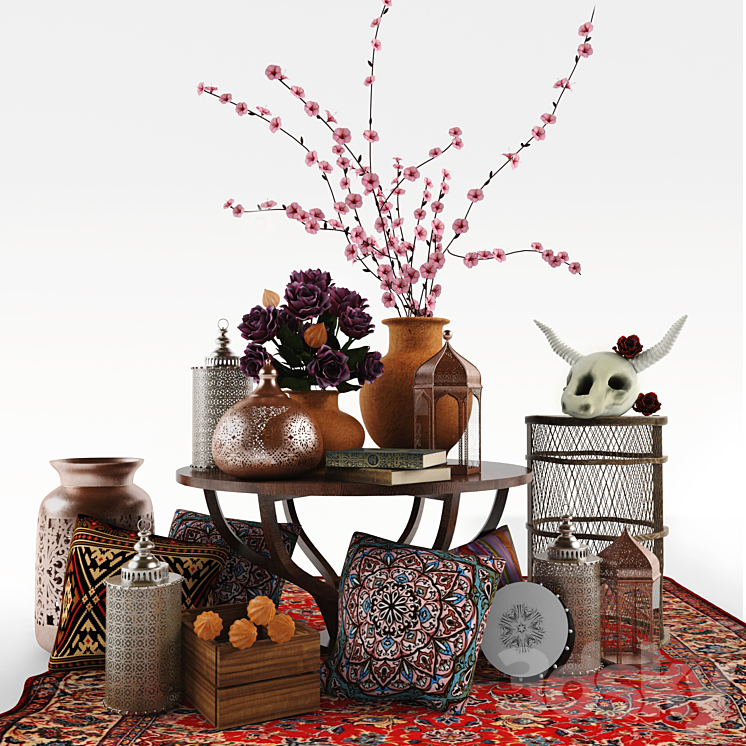 Boho set - Decorative set - 3D model